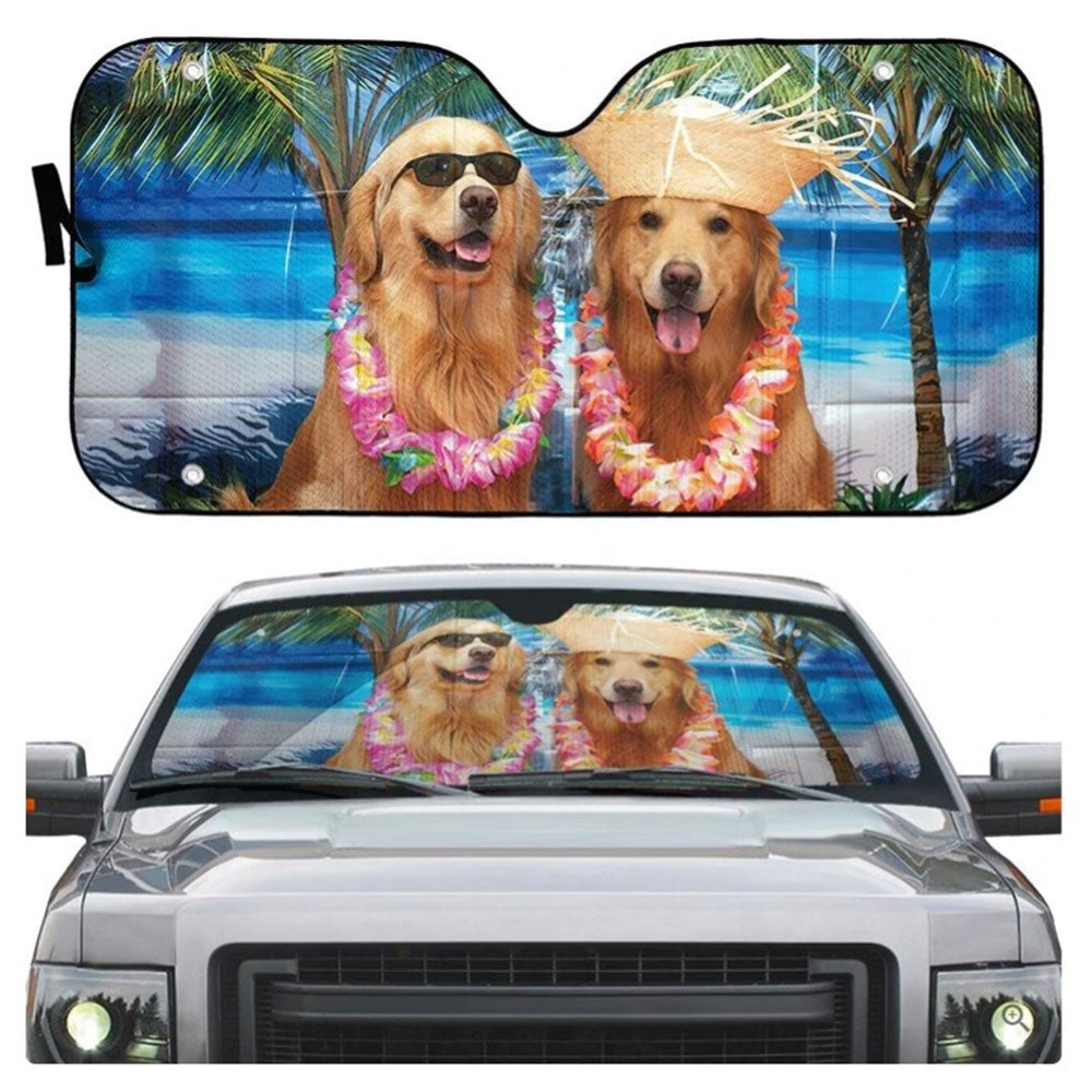 Golden Dog Days Of Summer Custom Car Auto Sun Shades Windshield ...
