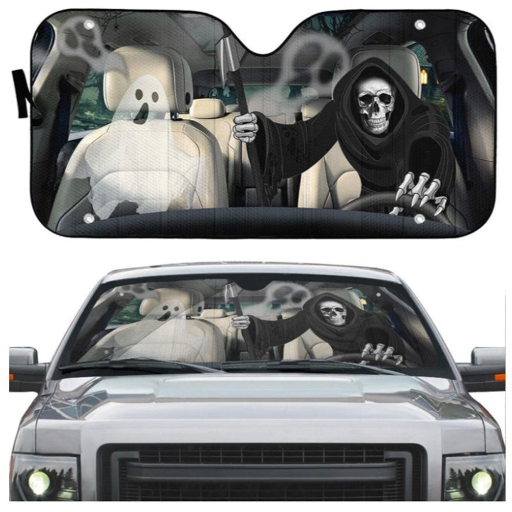 Grim Reaper Skeleton Custom Car Auto Sun Shades Windshield Accessories ...