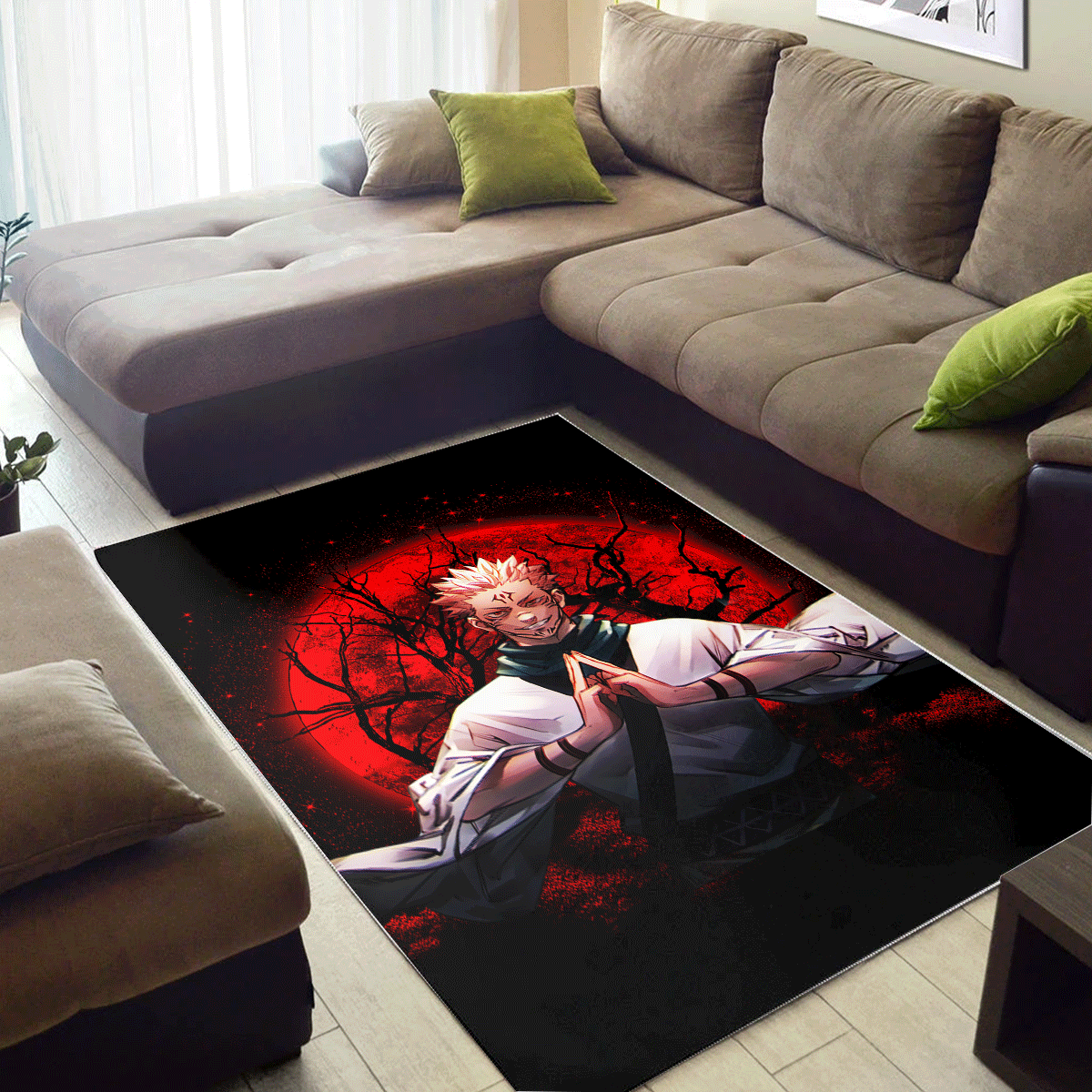 Sukuna Jujutsu Kaisen Moonlight Area Rug Home Decor Bedroom Living Room ...