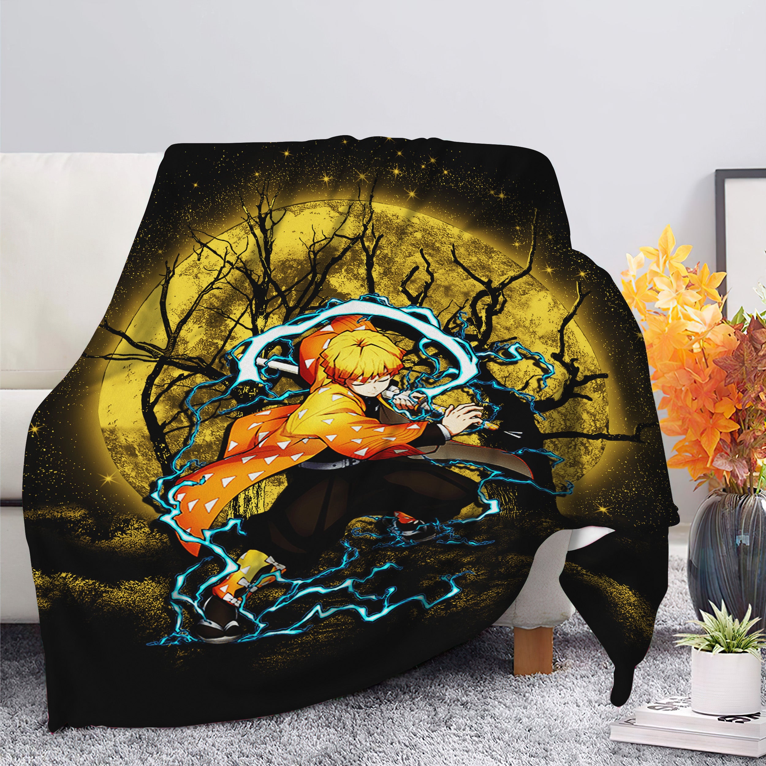 Zenitsu Demon Slayer Moonlight Premium Blanket - Nearkii