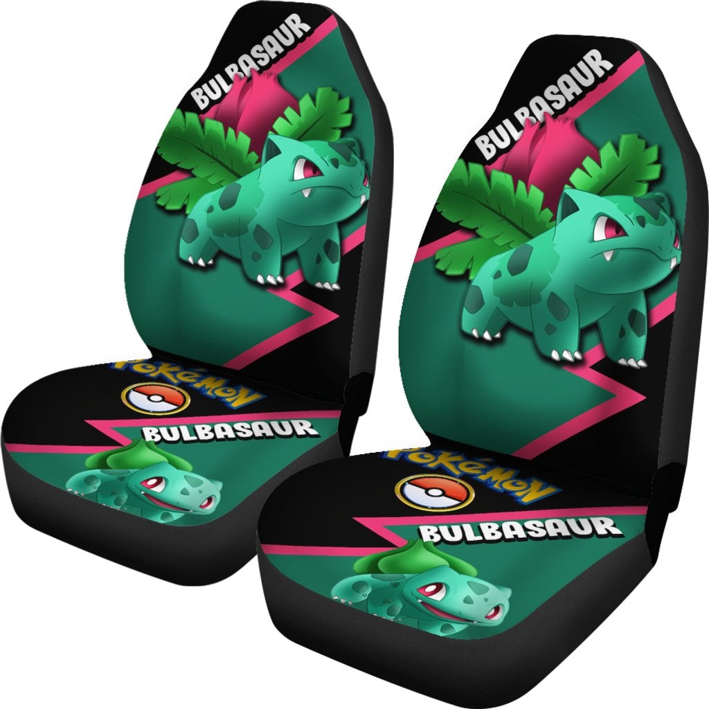 Bulbasaur Car Seat Covers Custom Anime Pokemon Car Accessories - Nearkii
