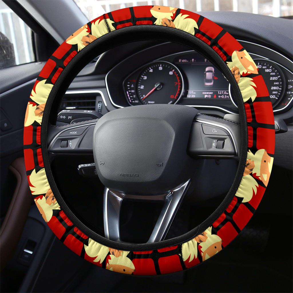 Arcanine Partern Pokemon Premium Car Steering Wheel Cover - Nearkii