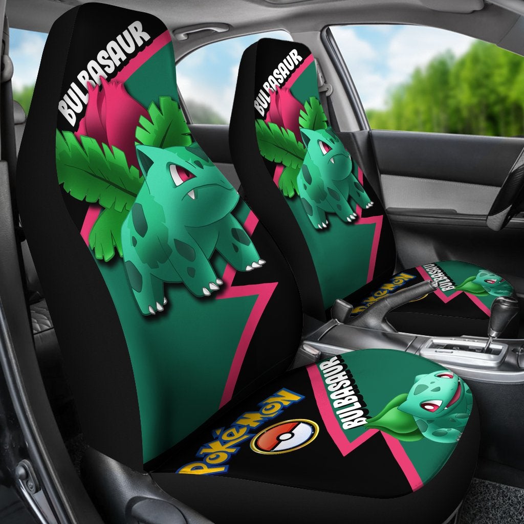 Bulbasaur Car Seat Covers Custom Anime Pokemon Car Accessories - Nearkii
