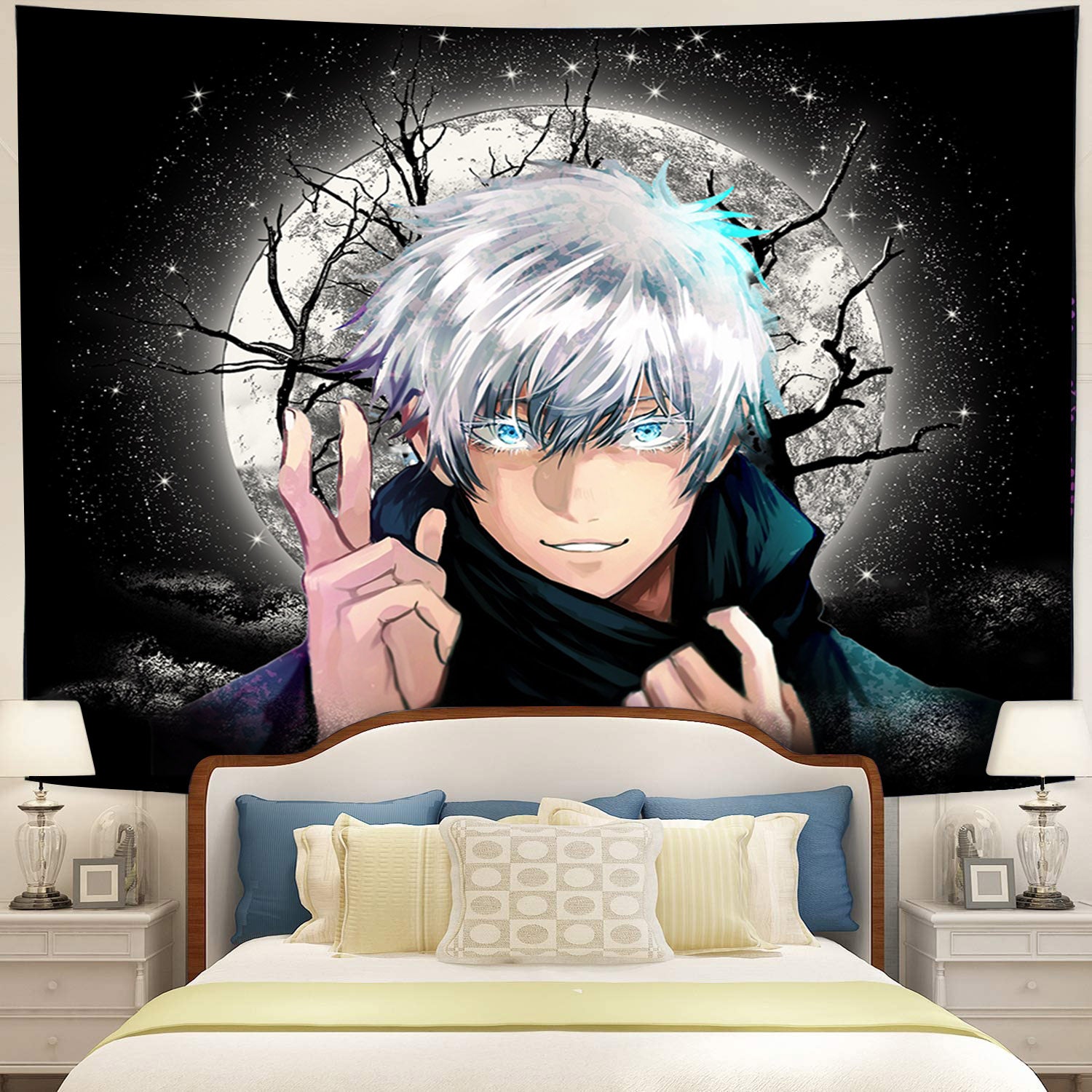 Gojo Jujutsu Kaisen Moonlight Tapestry Room Decor - Nearkii