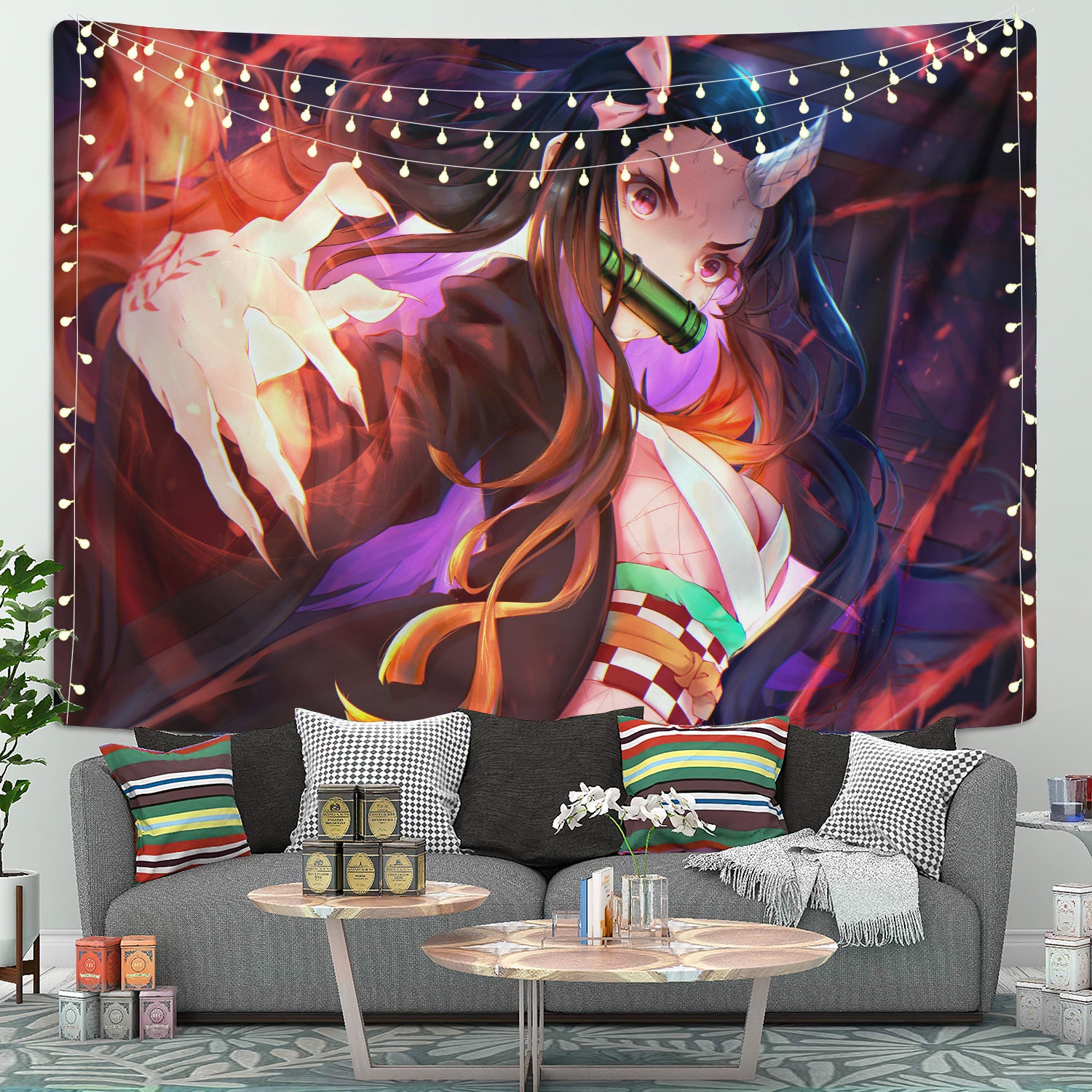 Kamado Nezuko Demon Slayer Tapestry Room Decor - Nearkii