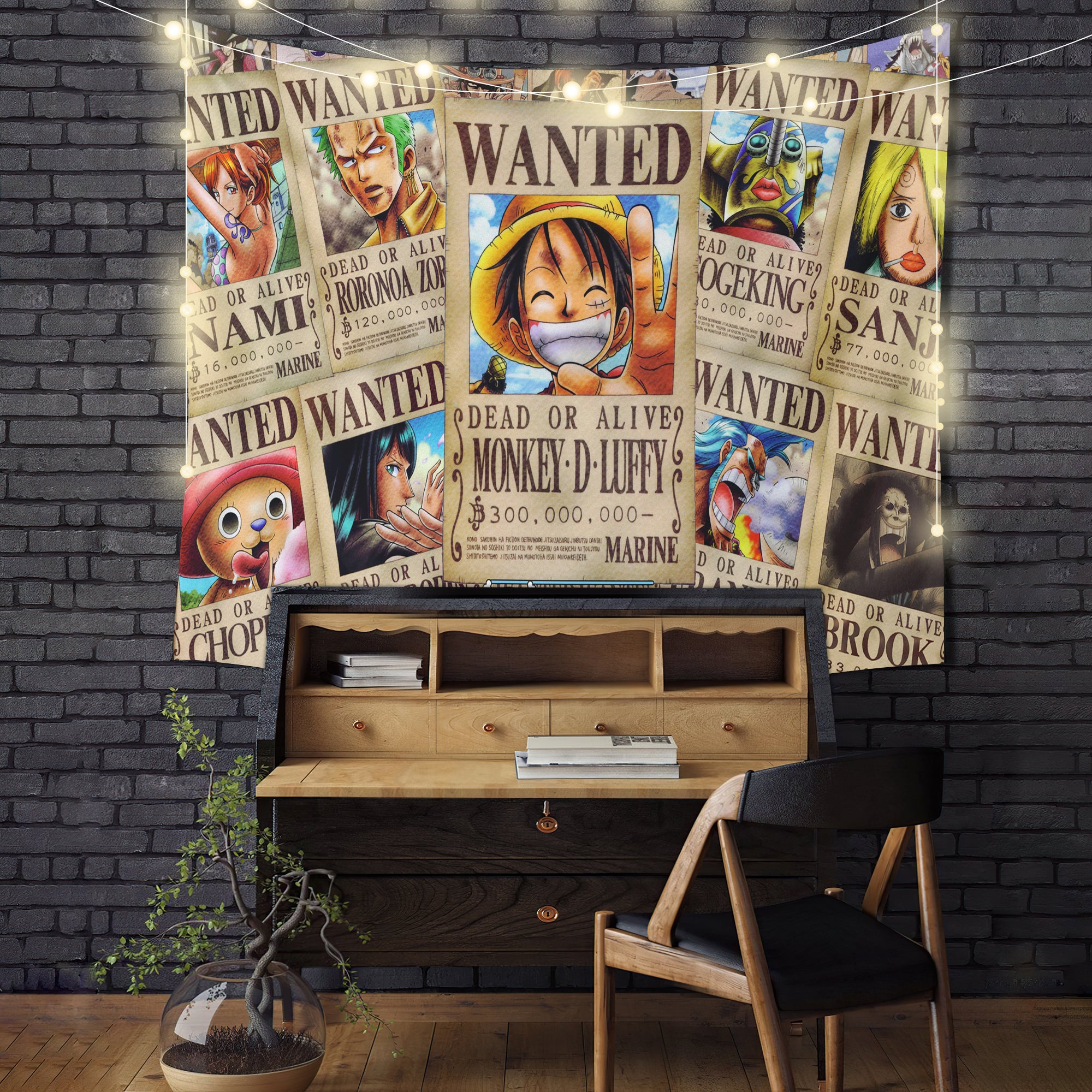 One Piece Wanted Tapestry Room Decor - Nearkii