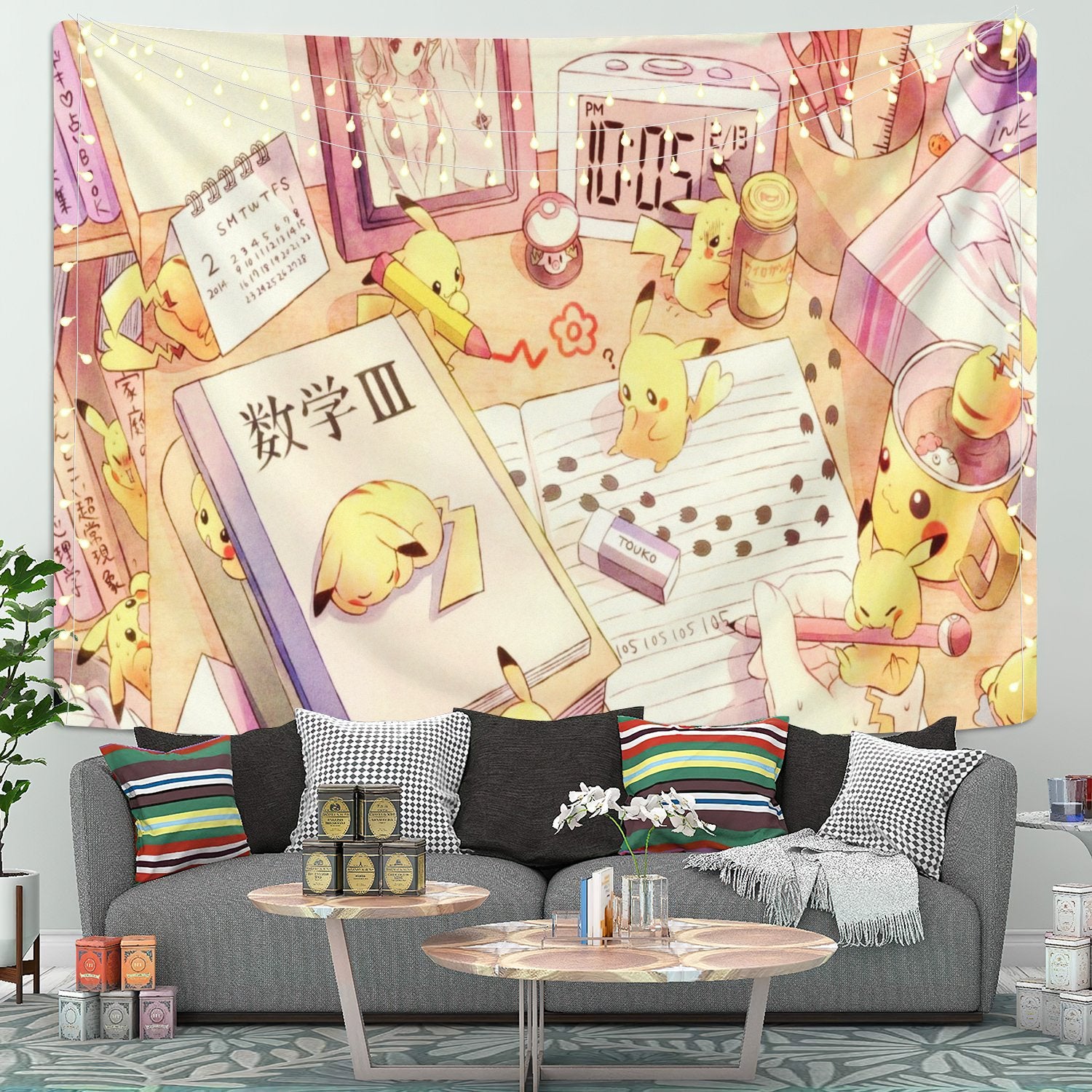 Pikachu Pokemon Anime Tapestry Room Decor - Nearkii
