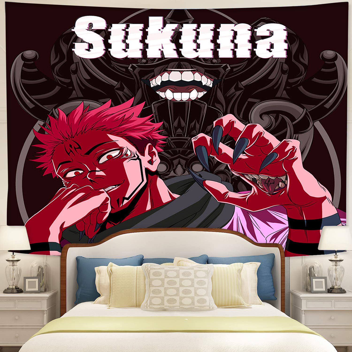 Sukuna Jujutsu Kaisen Anime Tapestry Room Decor - Nearkii