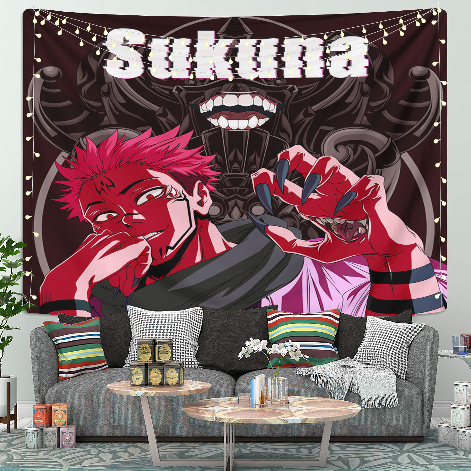 Sukuna Jujutsu Kaisen Anime Tapestry Room Decor - Nearkii