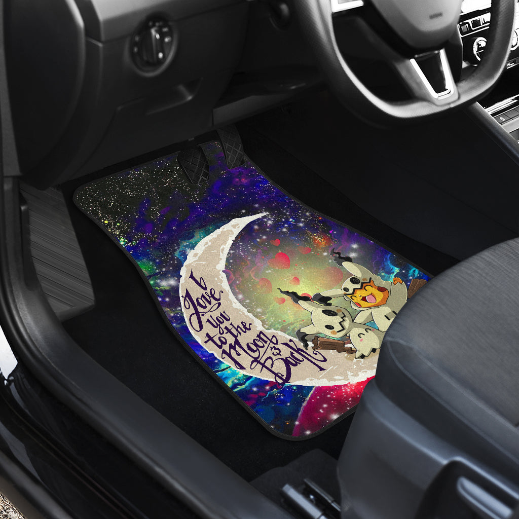 Pikachu And Mimikyu Love You To The Moon Galaxy Car Mats - Nearkii