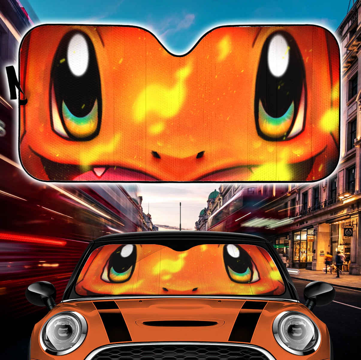 Cute Charmander Face Pokemon Car Auto Sunshades - Nearkii