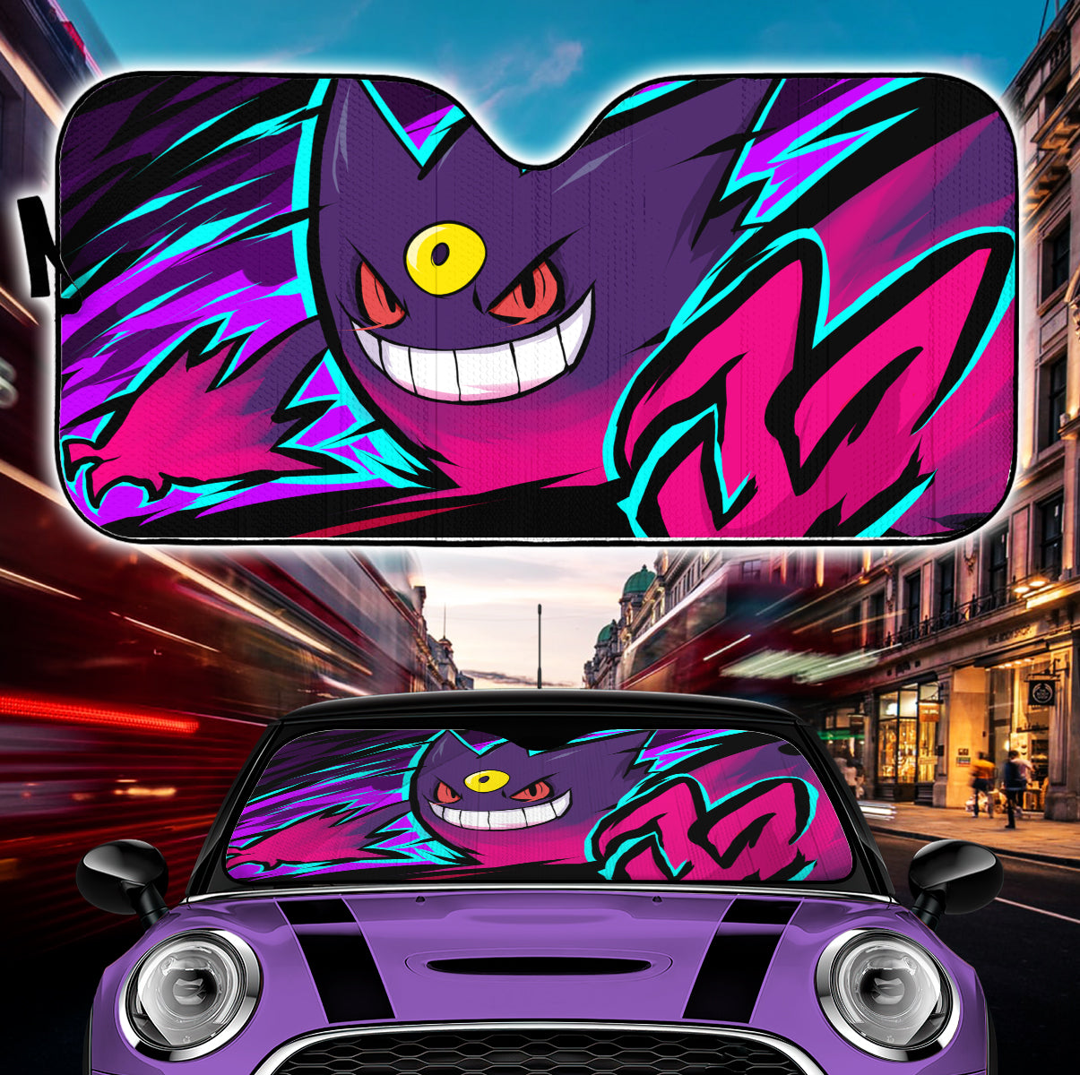 Gengar Pokemon Car Auto Sunshades - Nearkii