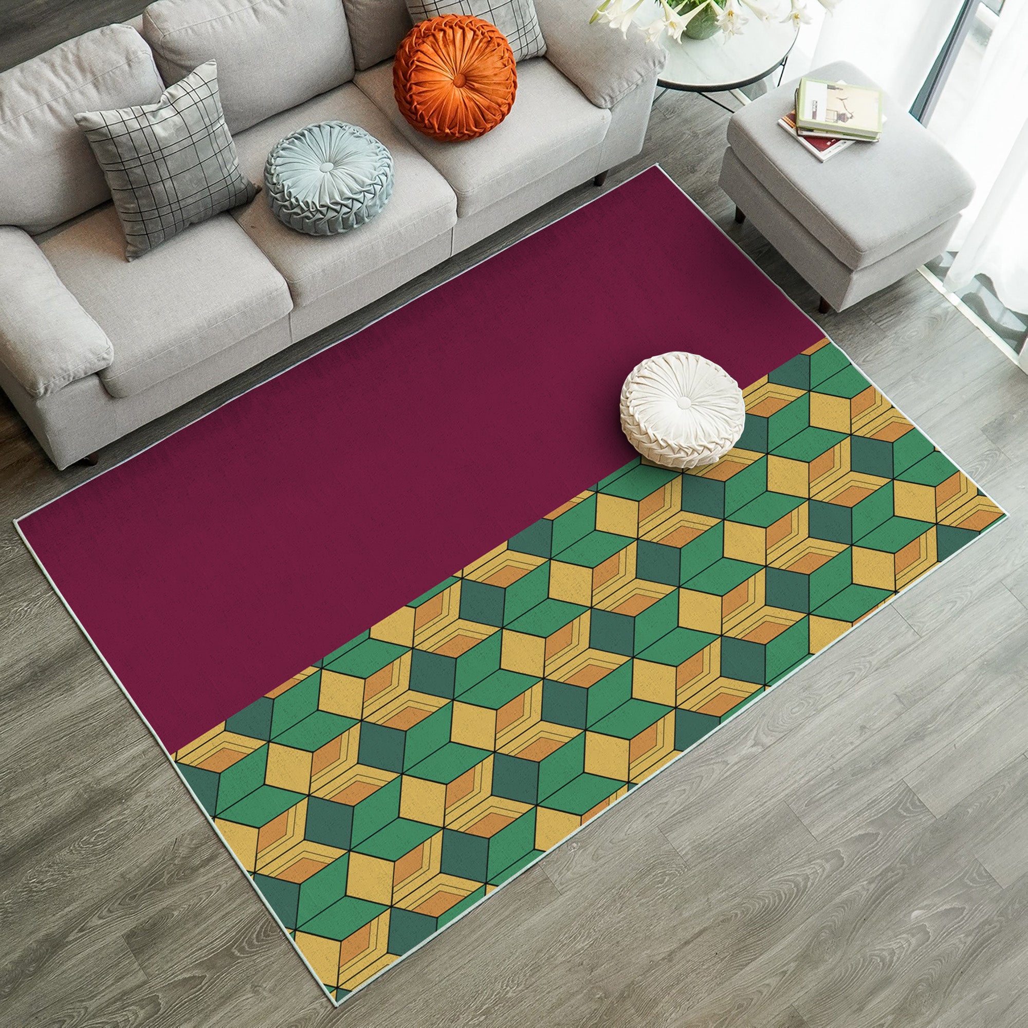 Giyu Tomioka Classic Pattern Demon Slayer Kimetsu No Yaiba Carpet Rug ...