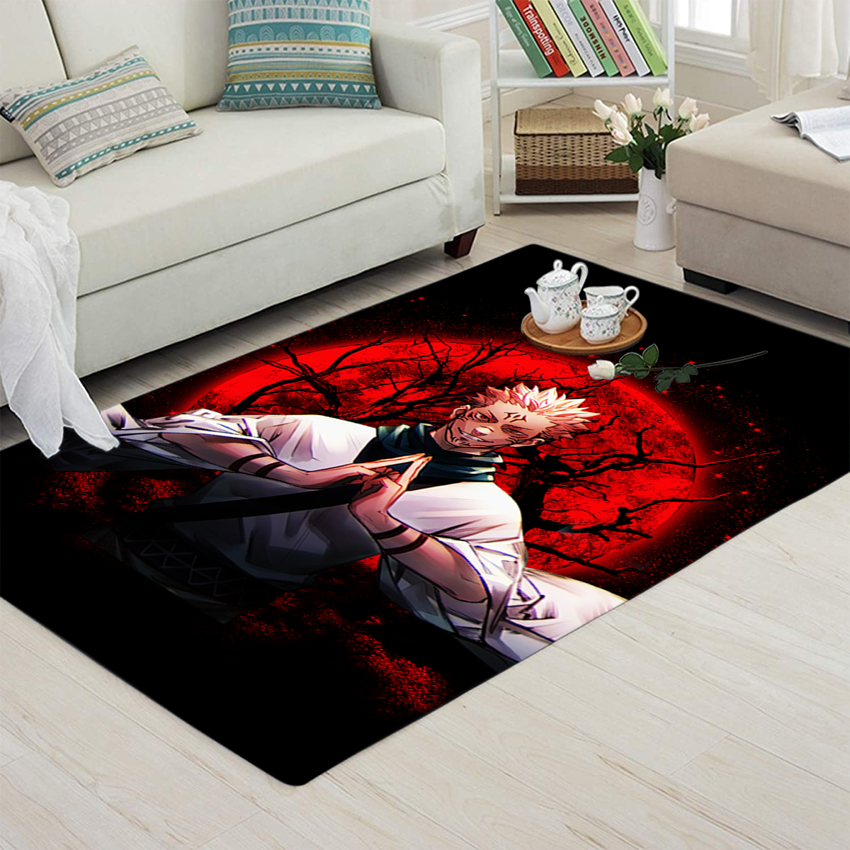 Sukuna Jujutsu Kaisen Moonlight Area Carpet Rug Home Decor Bedroom ...
