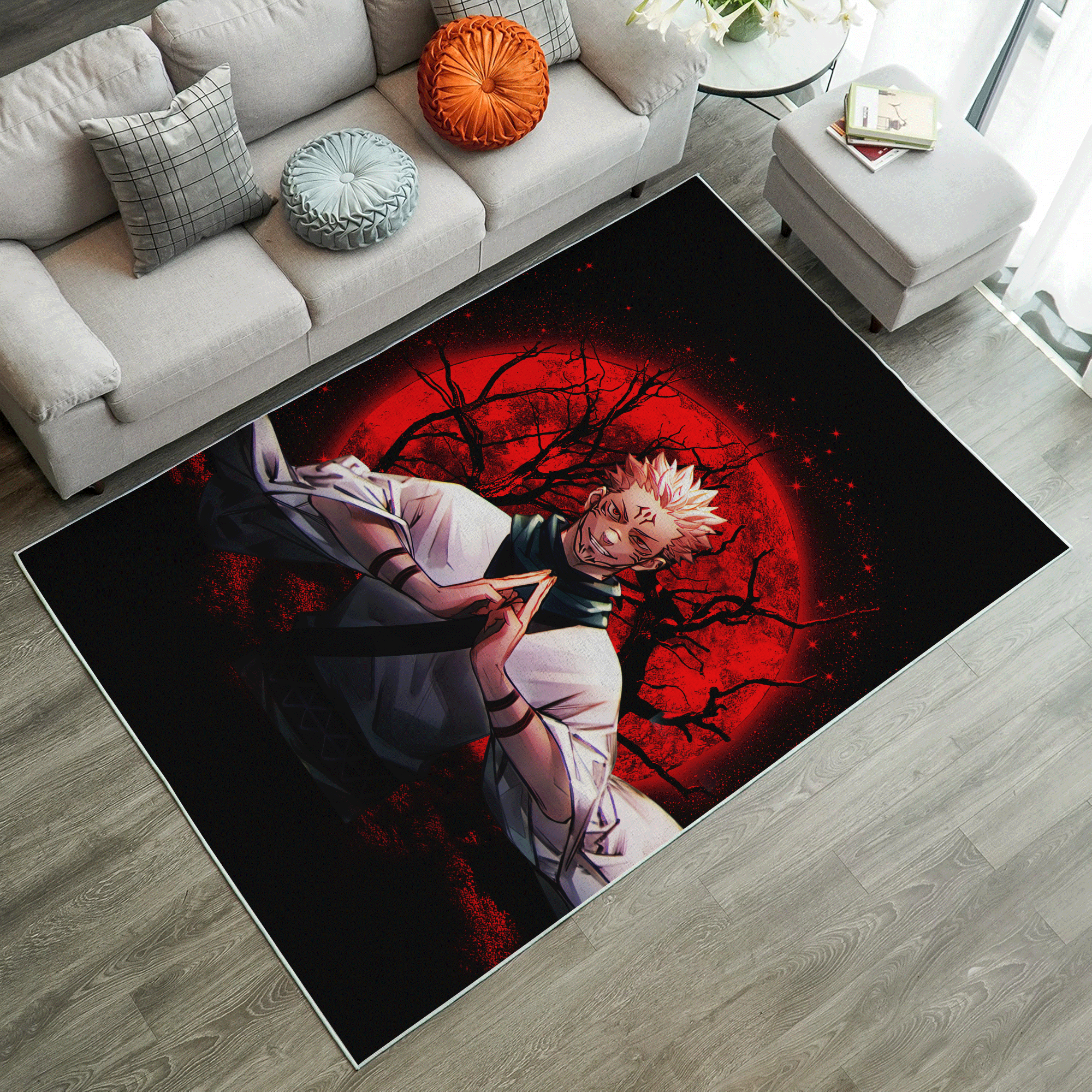 Sukuna Jujutsu Kaisen Moonlight Area Carpet Rug Home Decor Bedroom ...