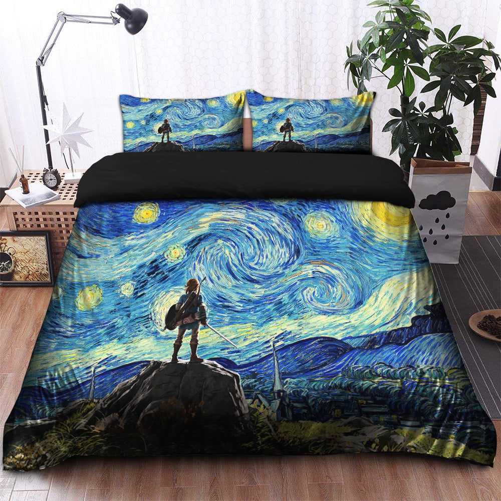 Starry Night The Legend Of Zelda Bedding Set Duvet Cover And 2 ...
