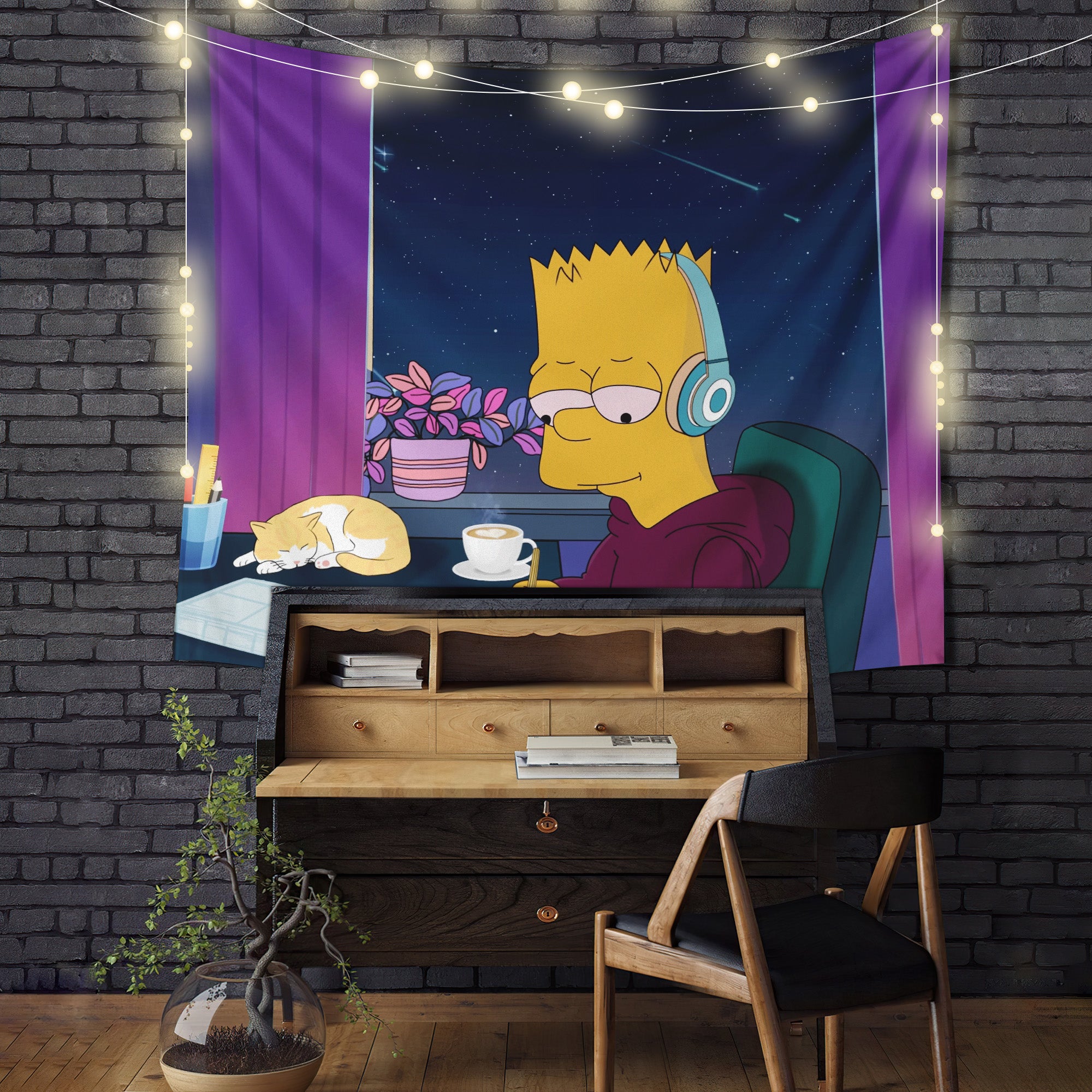 Simpsons Study Chill Tapestry Room Decor - Nearkii