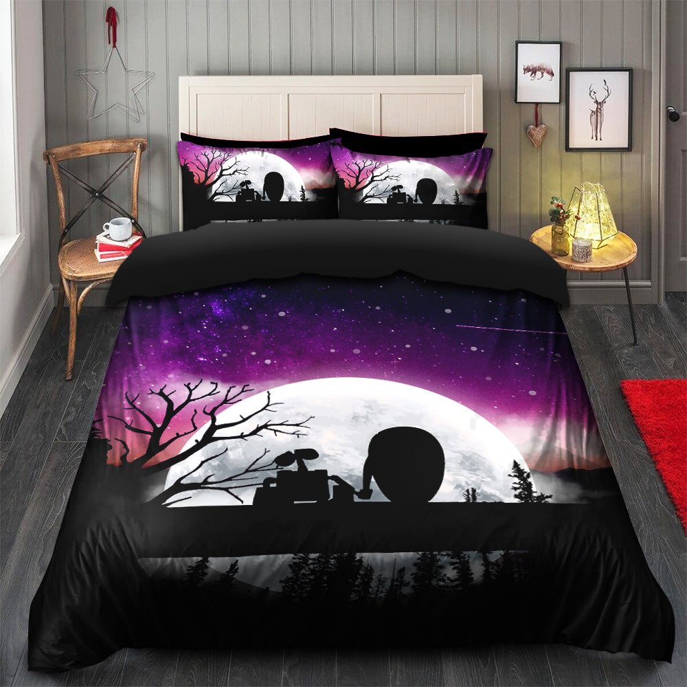 Wall-E Moon Night Bedding Set Duvet Cover And 2 Pillowcases - Nearkii