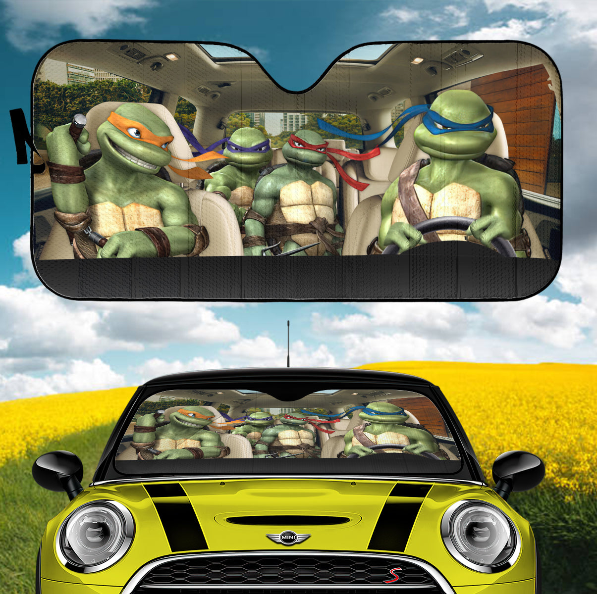 Teenage Mutant Ninja Turtles Driving Car Auto Sunshades - Nearkii