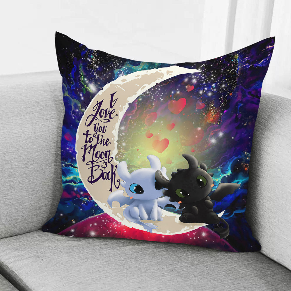 Toothless Light Fury Night Fury Love You To The Moon Galaxy Pillowcase ...