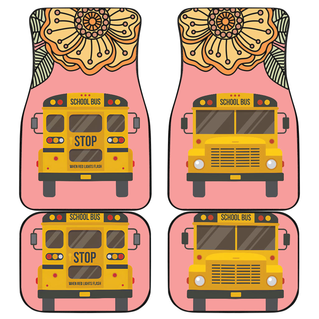 Floral School Bus Car Floor Mats Car Accessories - Nearkii