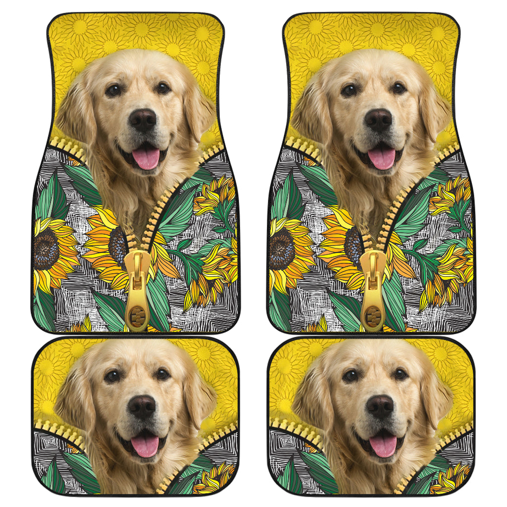 Fun Car Decor Golden Sunflower Car Floor Mats Car Accessories - Nearkii