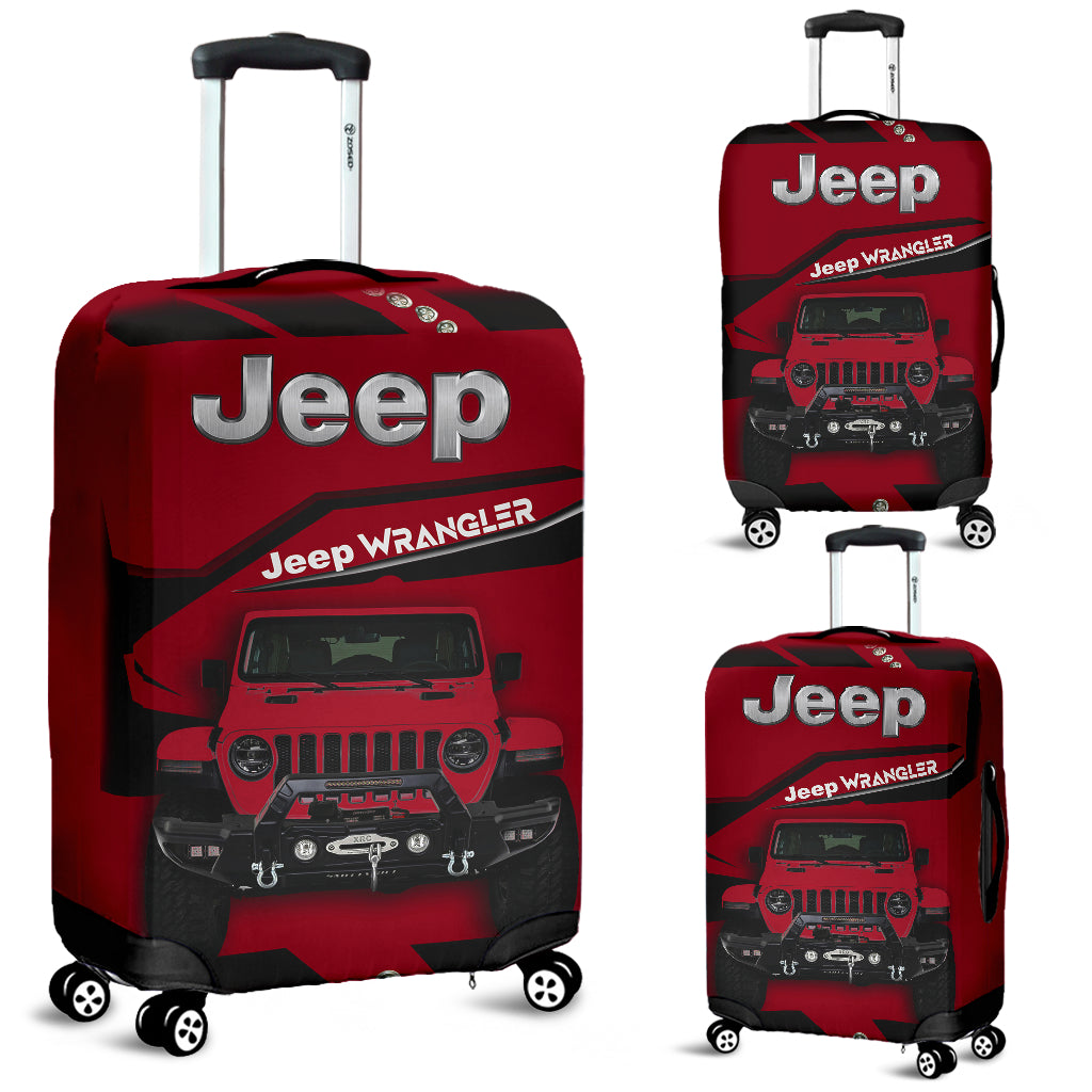 Deep Red Jeep Luggage Cover Suitcase Protector - Nearkii