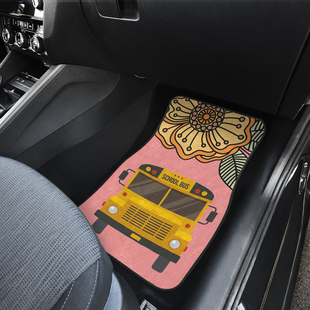 Floral School Bus Car Floor Mats Car Accessories - Nearkii