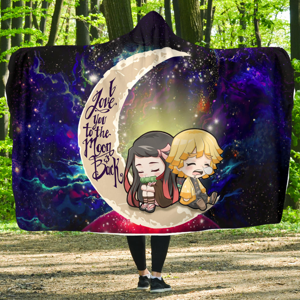 Zenitsu And Nezuko Chibi Demon Slayer Love You To The Moon Galaxy ...