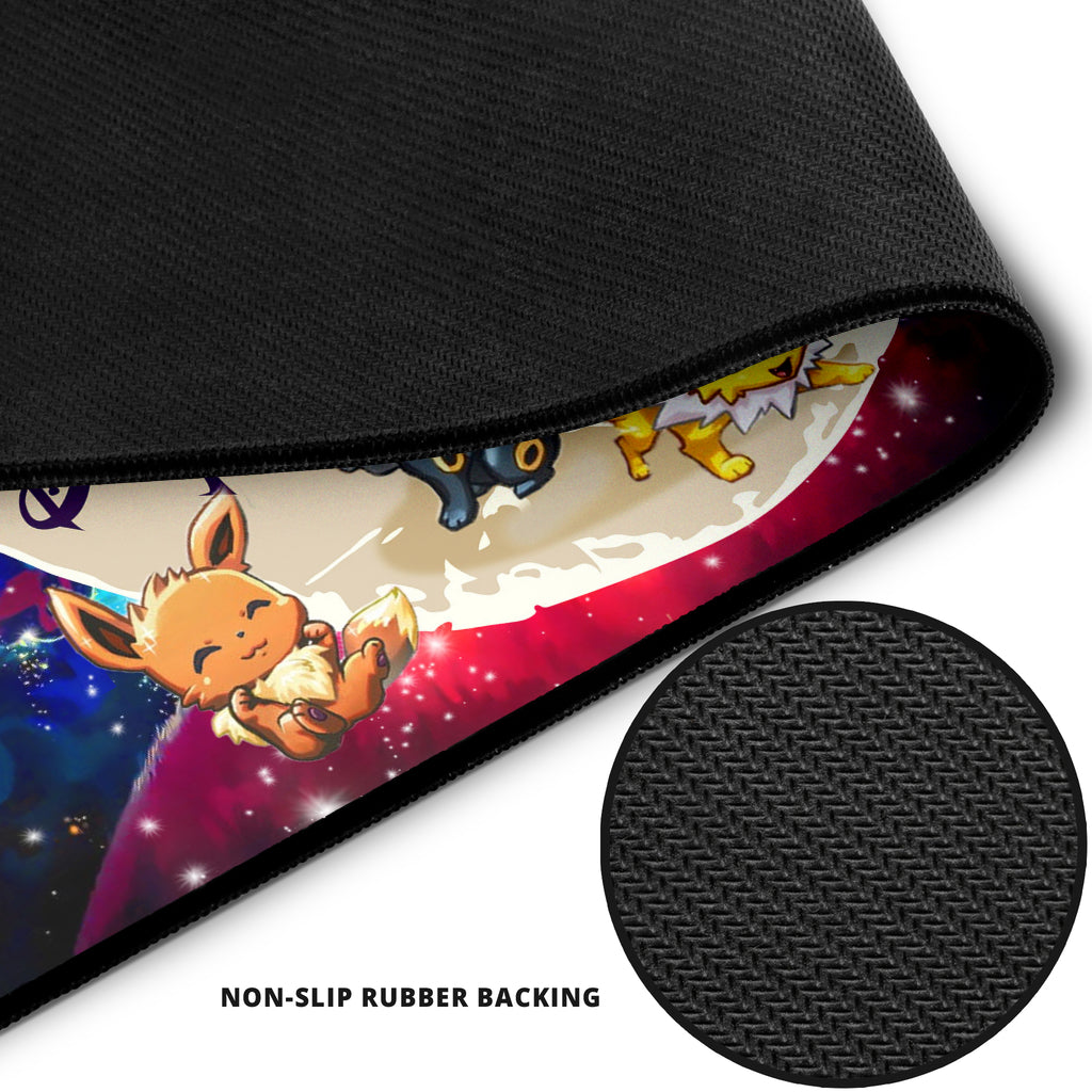 Eevee Evolution Pokemon Love You To The Moon Galaxy Mouse Mat - Nearkii