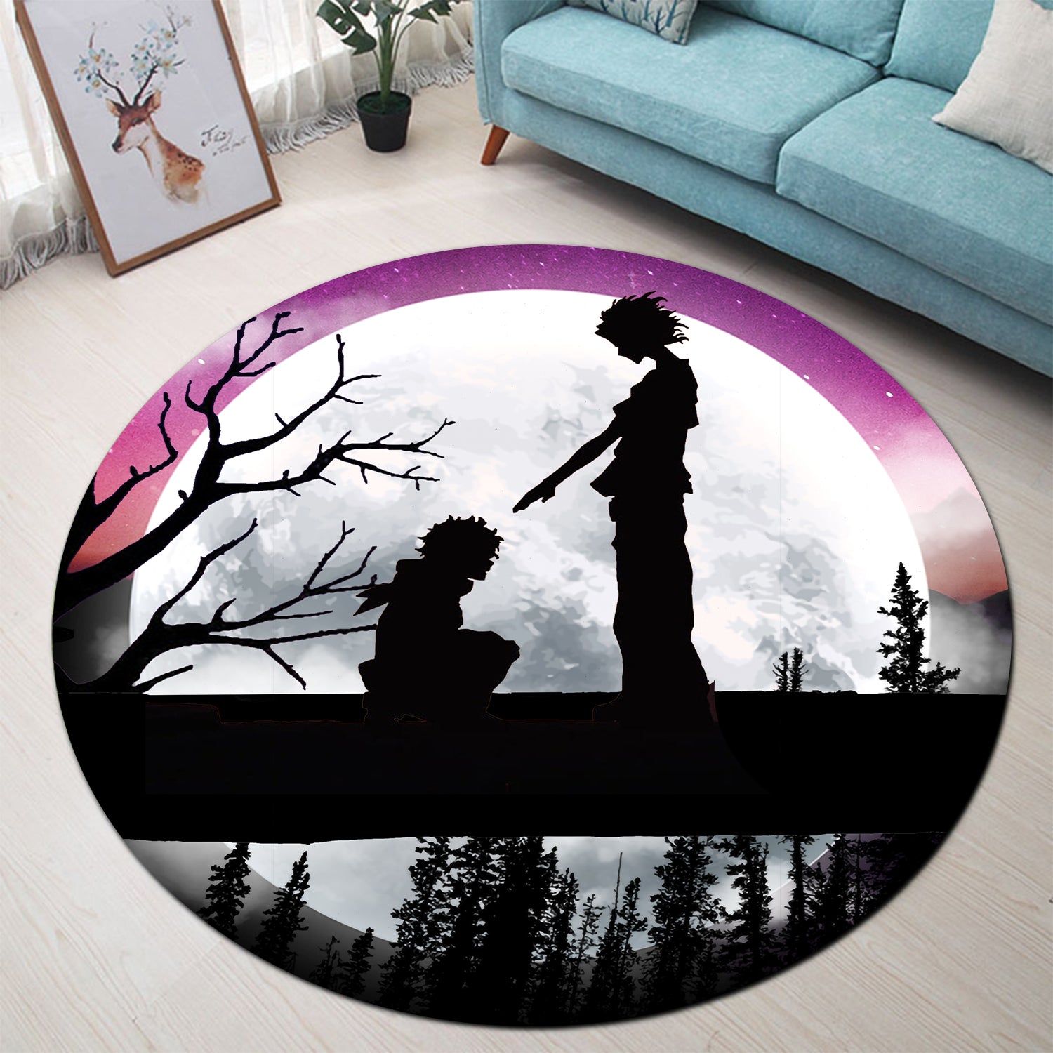 My Hero Academia Moon Night Round Carpet Rug Bedroom Livingroom Home ...