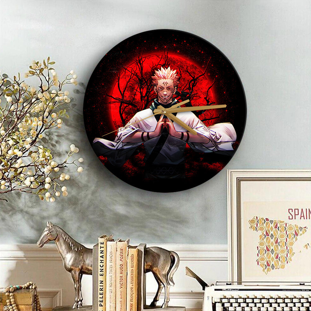 Sukuna Jujutsu Kaisen Anime Moonlight Wood Wall Clock - Nearkii