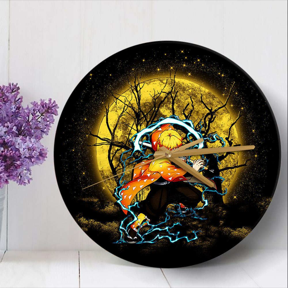Zenitsu Demon Slayer Moonlight Anime Wood Wall Clock - Nearkii