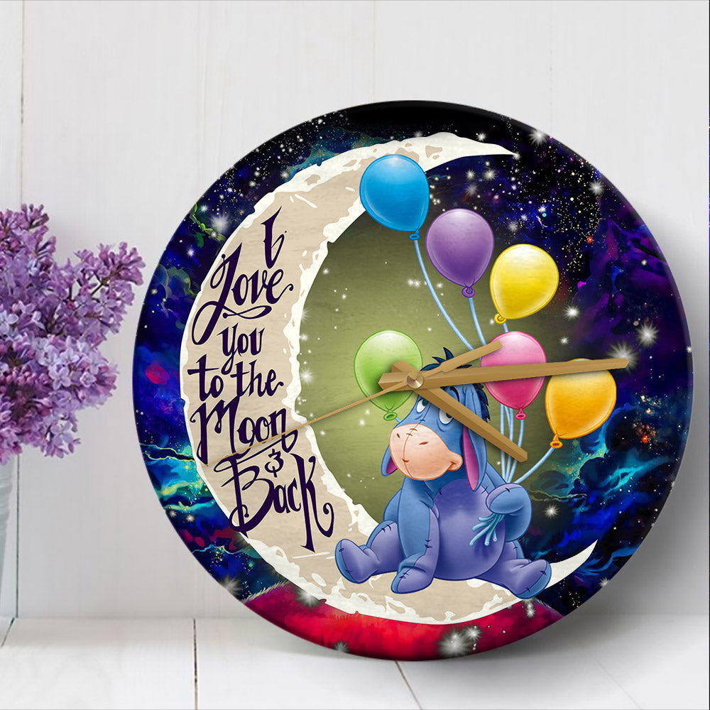 Eeyore Winnie The Pooh Love You To The Moon Galaxy Wood Wall Clock ...
