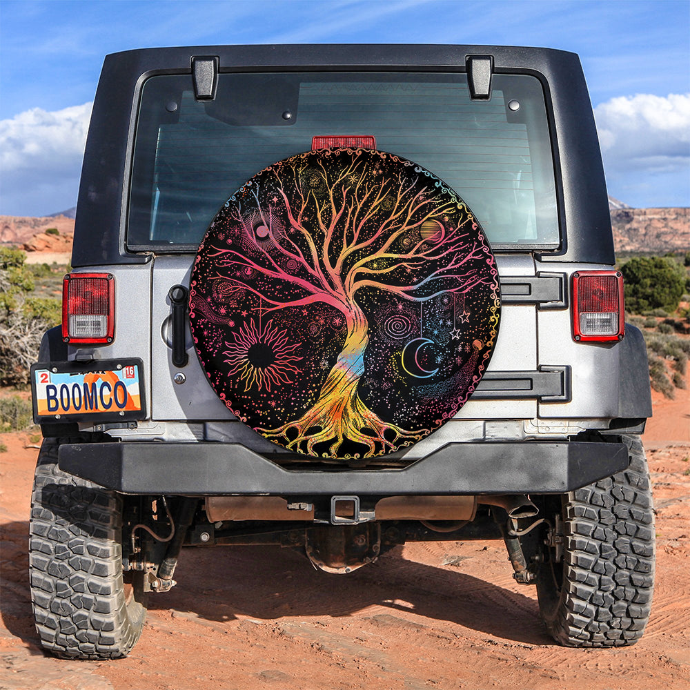 Trippy Psychedelic Tree Of Life Sun Moon Jeep Car Spare Tire Covers ...
