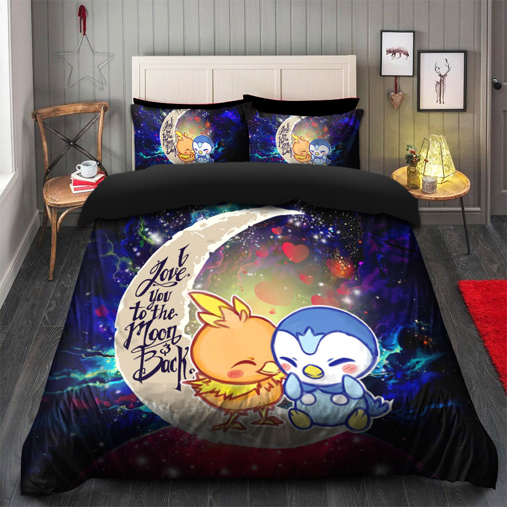 Pokemon Torchic Piplup Love You To The Moon Galaxy Bedding Set Duvet ...