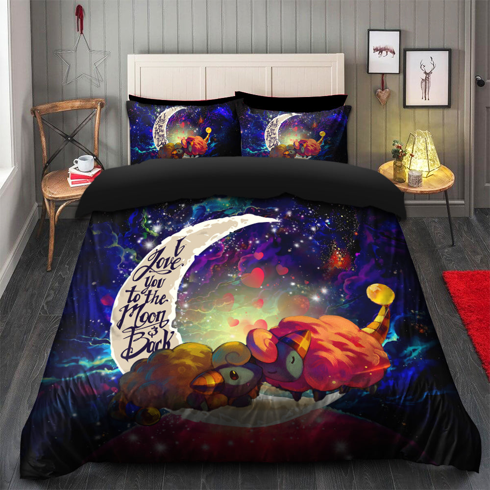 Mareep Pokemon Love You To The Moon Galaxy Bedding Set Duvet Cover And ...
