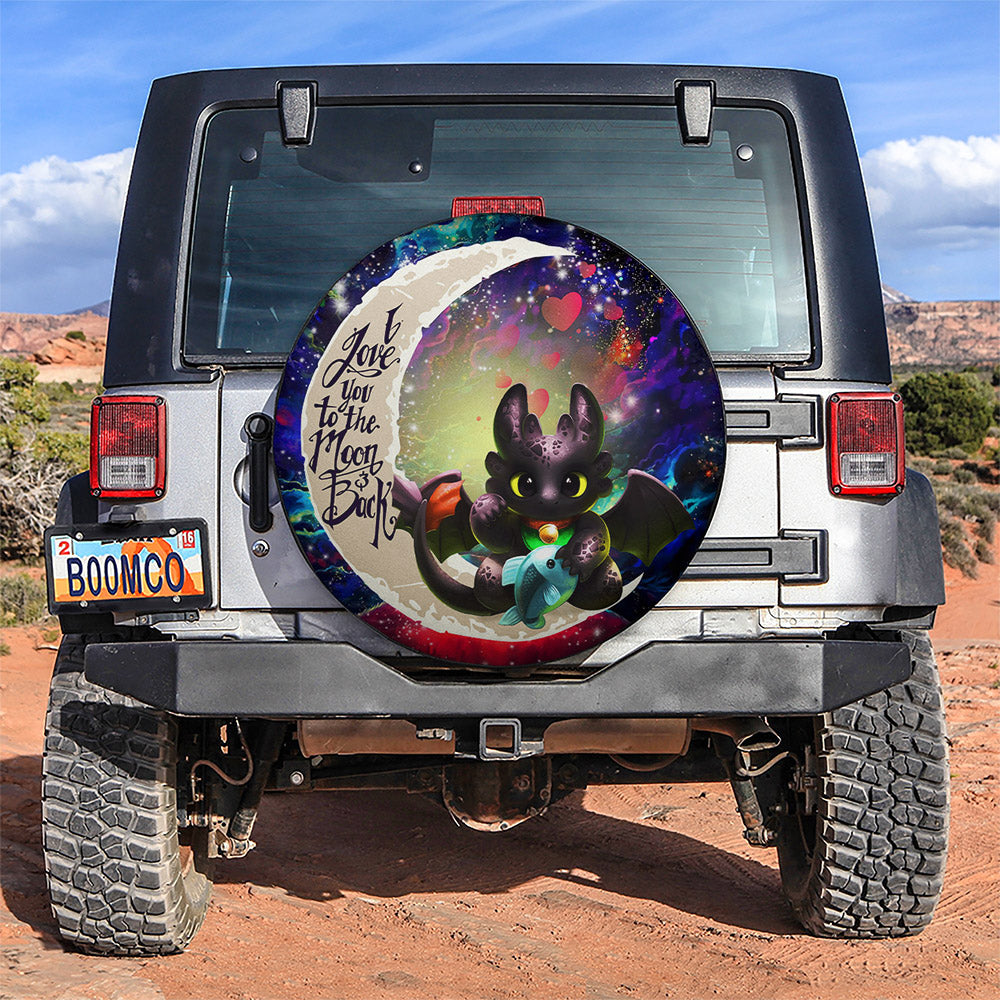 Toothless With Fish Love You To The Moon Galaxy Car Spare Tire Covers ...
