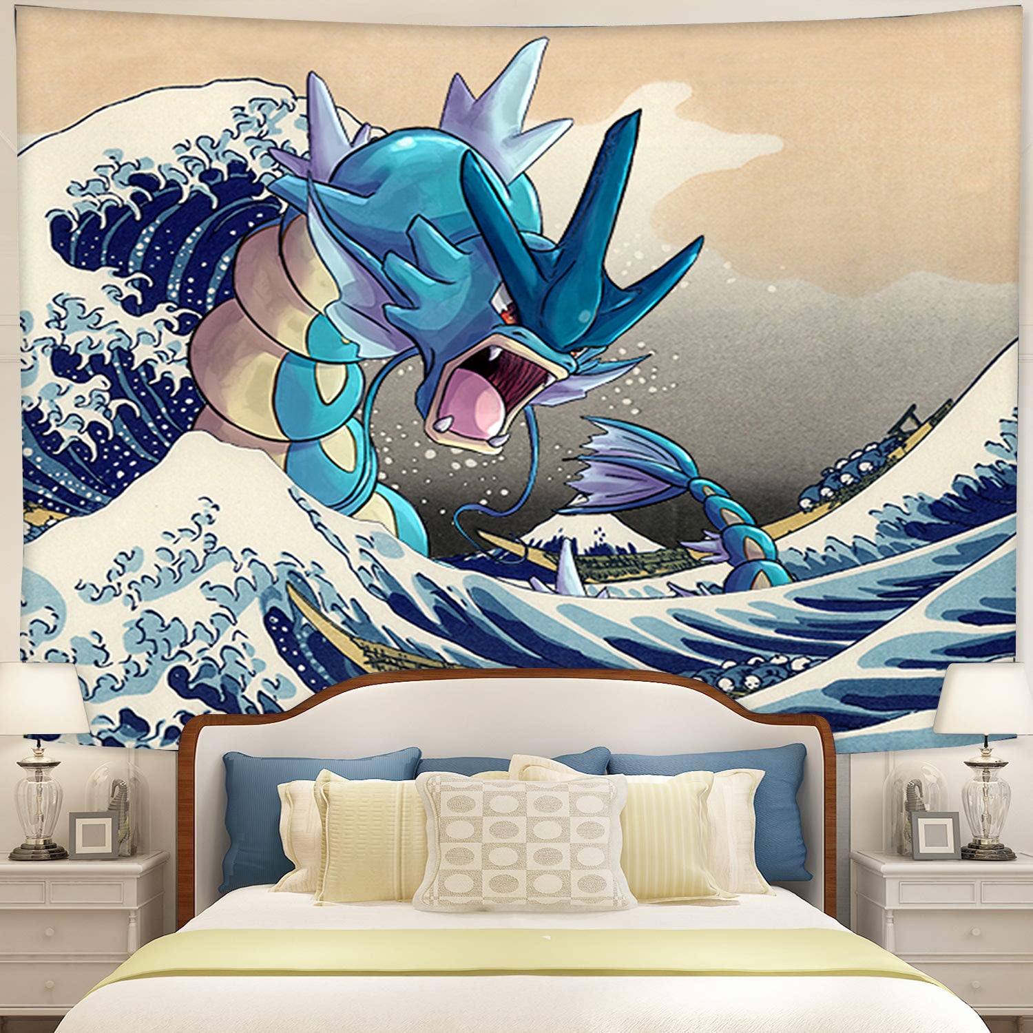 The Great Wave And Gyarados Pokemon Tapestry Room Decor - Nearkii
