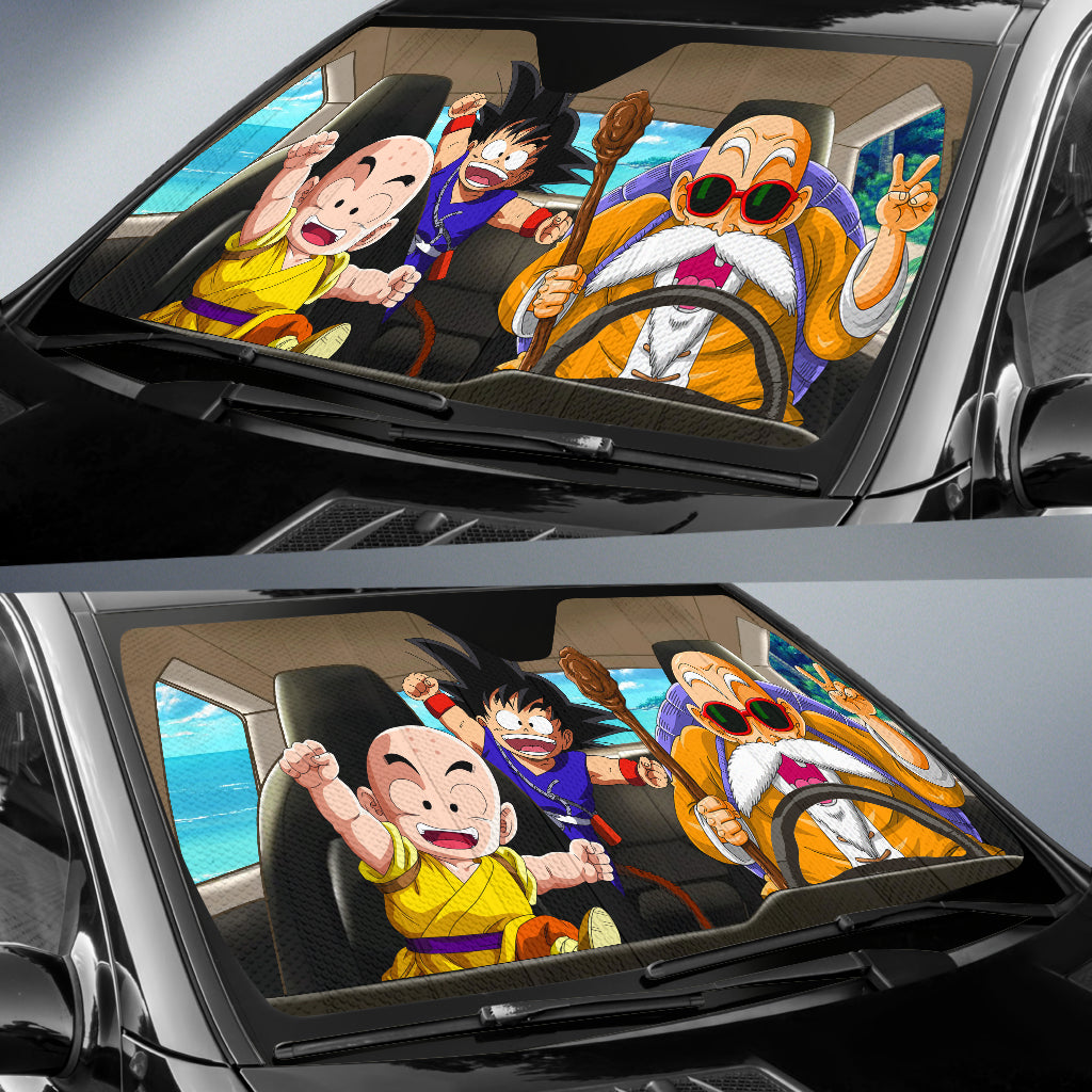 Dragon Ball Kame Senin Krillin And Goku Car Auto Sunshades - Nearkii