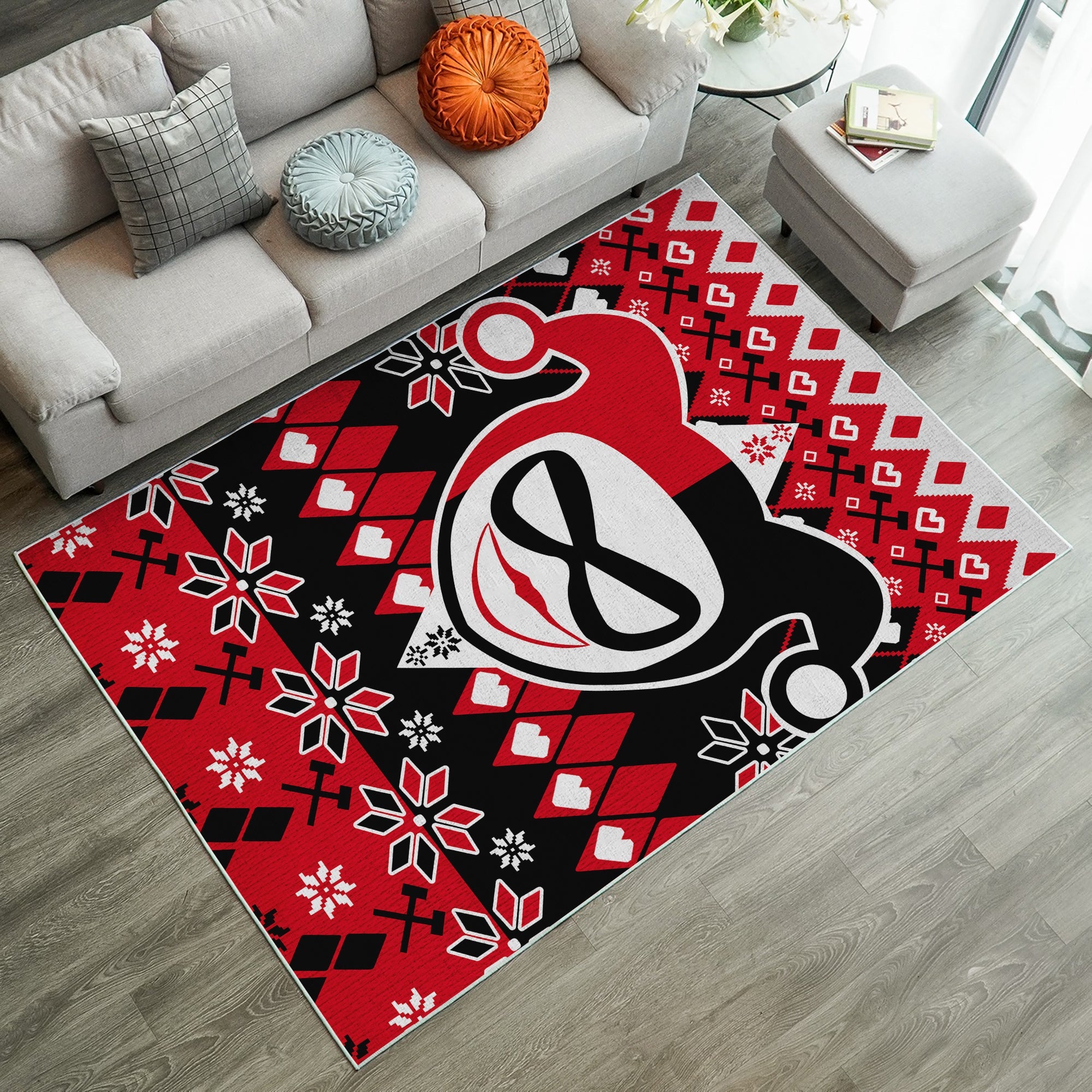 Harley Quinn Christmas Rug Carpet Rug Home Room Decor - Nearkii