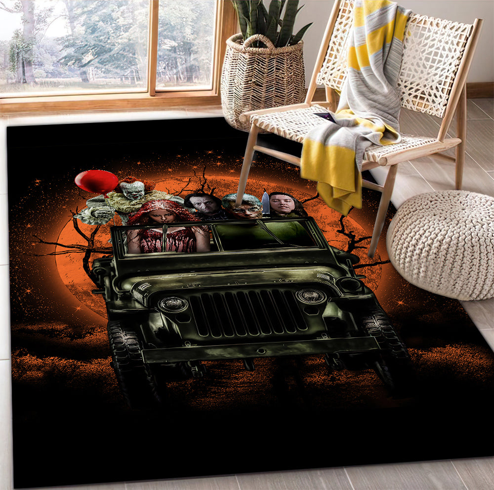 Pennywise And Friends Ride Jeep Funny Anime Moonlight Rug Carpet Rug ...
