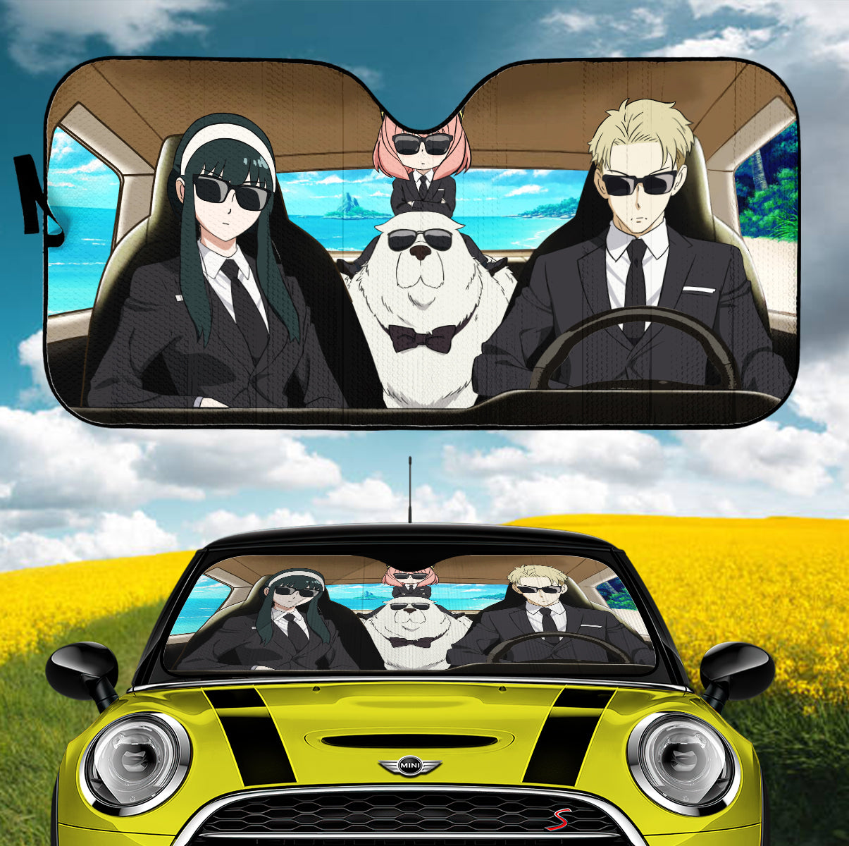 Spy X Family Cool Car Auto Sunshades - Nearkii
