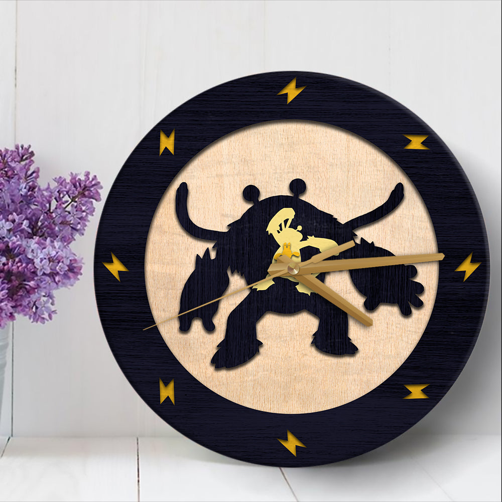 Electivire Pokemon Evolution Wood Wall Clock - Nearkii