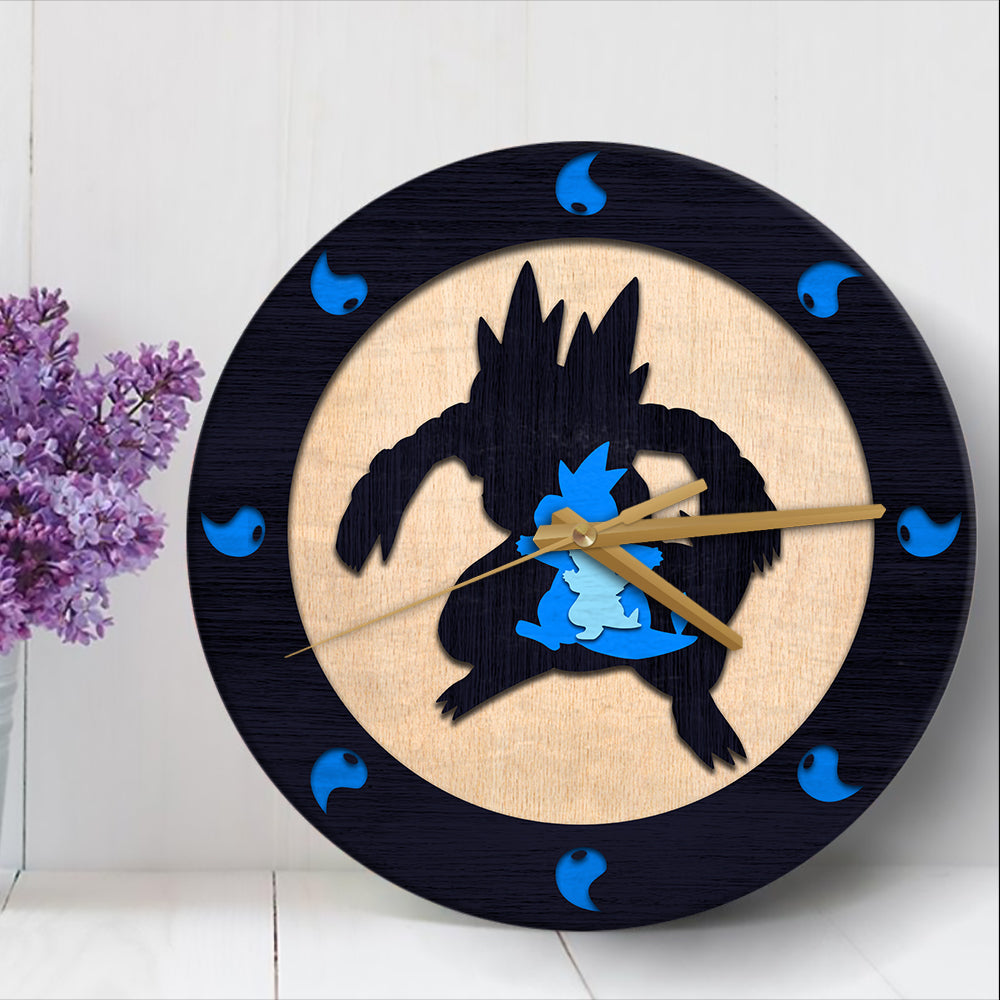 Feraligatr Pokemon Water Evolution Wood Wall Clock - Nearkii