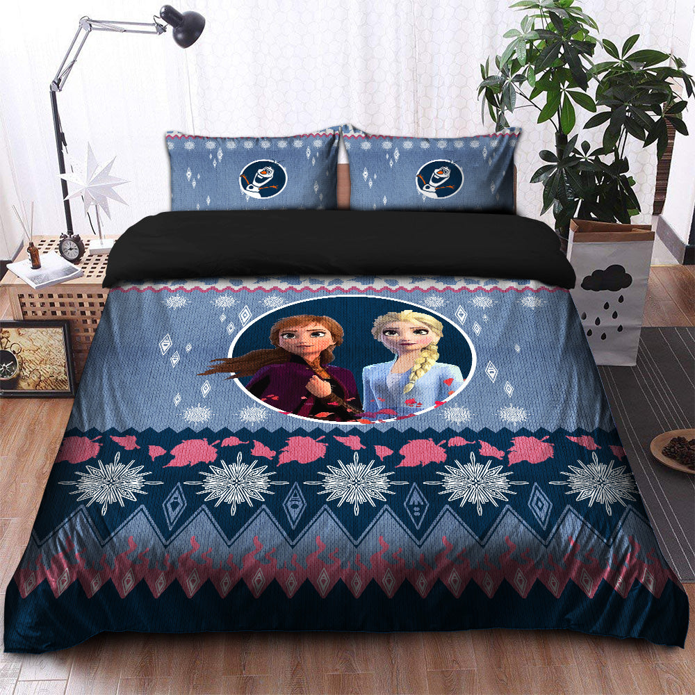 Frozen Elsa Anna Christmas Bedding Set Duvet Cover And 2 Pillowcases ...