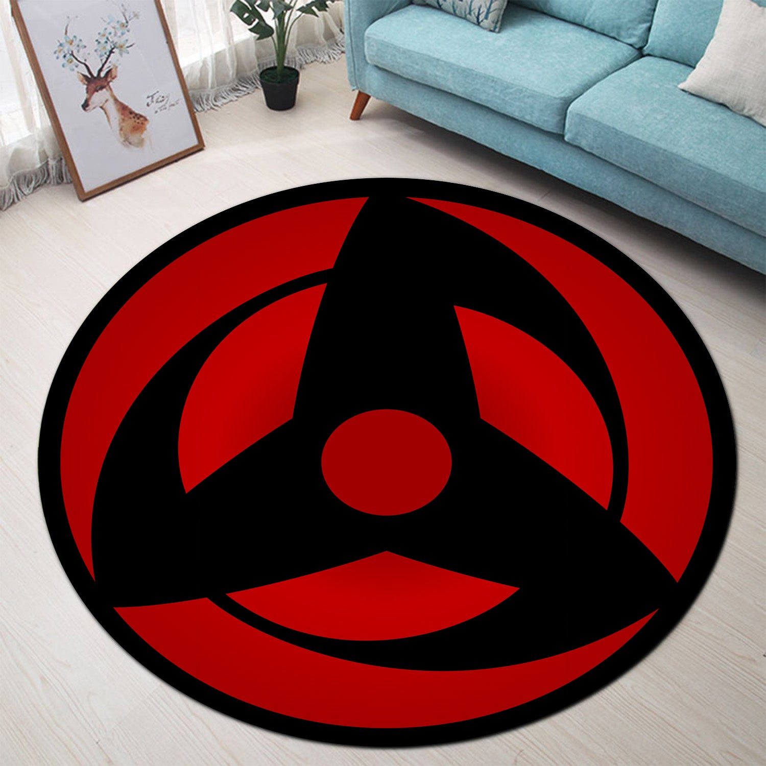 Mangekyou Sharingan Kakashi Round Carpet Rug Bedroom Livingroom Home ...