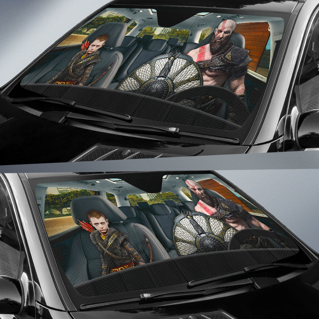 God Of War Kratos Atreus Car Auto Sunshades - Nearkii