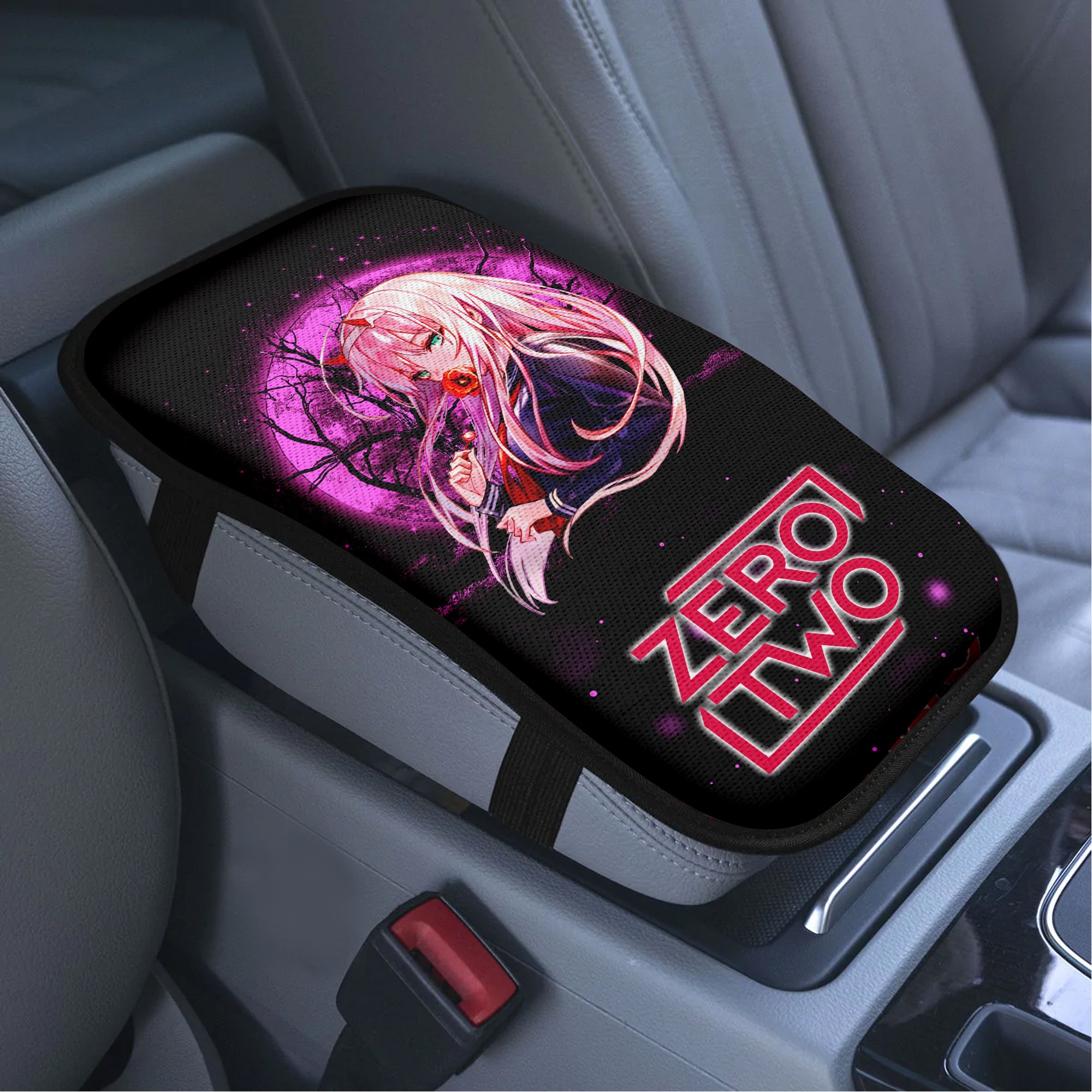 Zero Two Anime Moonlight Premium Custom Armrest Center Console Cover ...