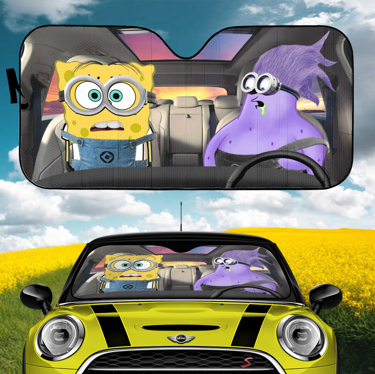 Spongebob Squarepants Minion Car Auto Sunshades - Nearkii